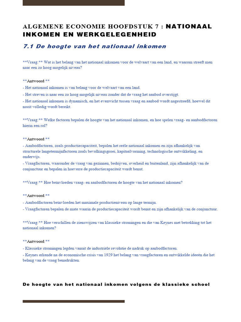 Algemene Economie Hoofdstuk 7 | PDF