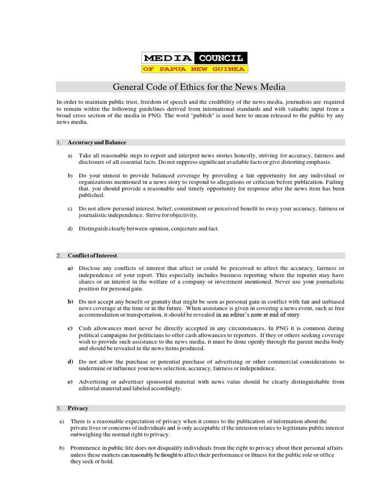News Media Ethics Guidelines | PDF | News | Violence