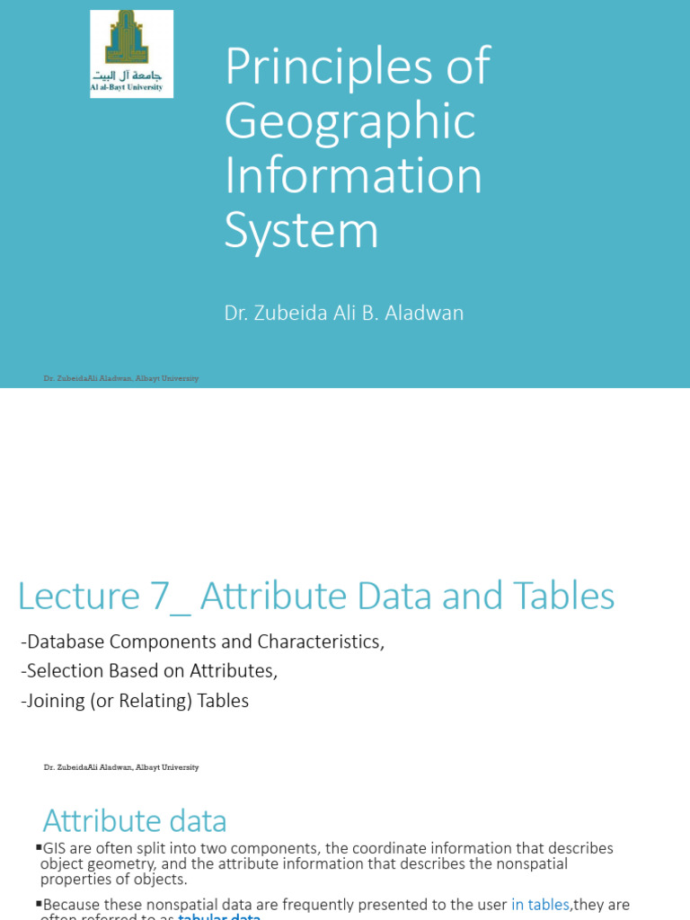 GISfund Lec7 | Download Free PDF | Databases | Table (Database)
