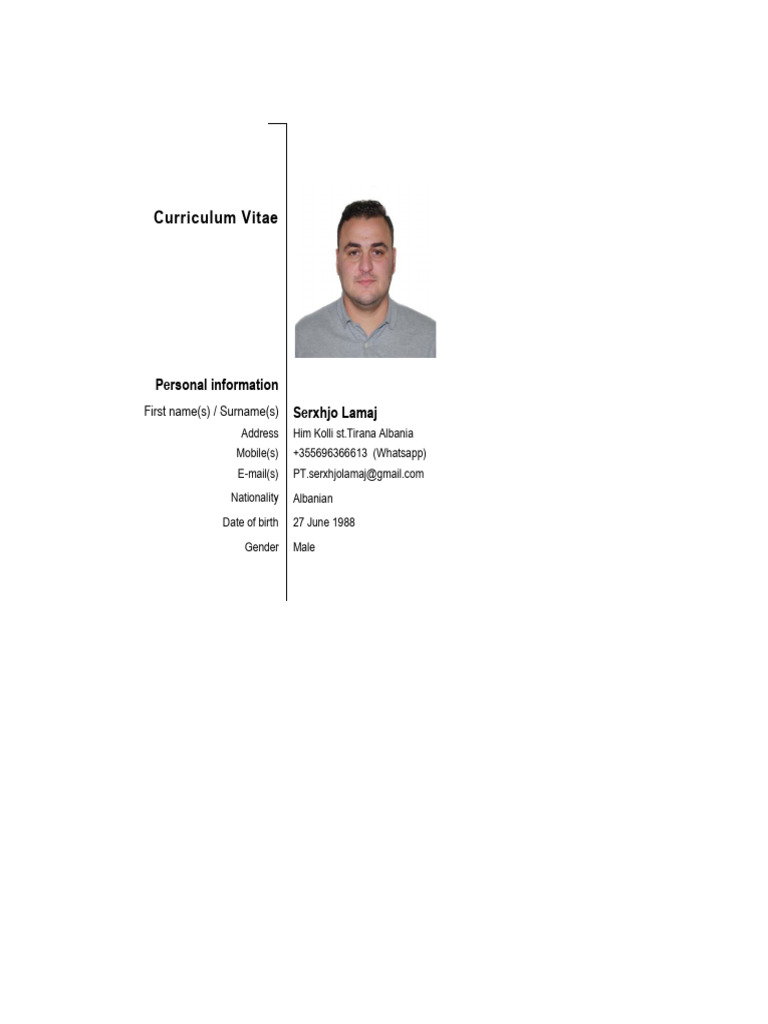 Serxhjo Lamaj CV 2023 | PDF