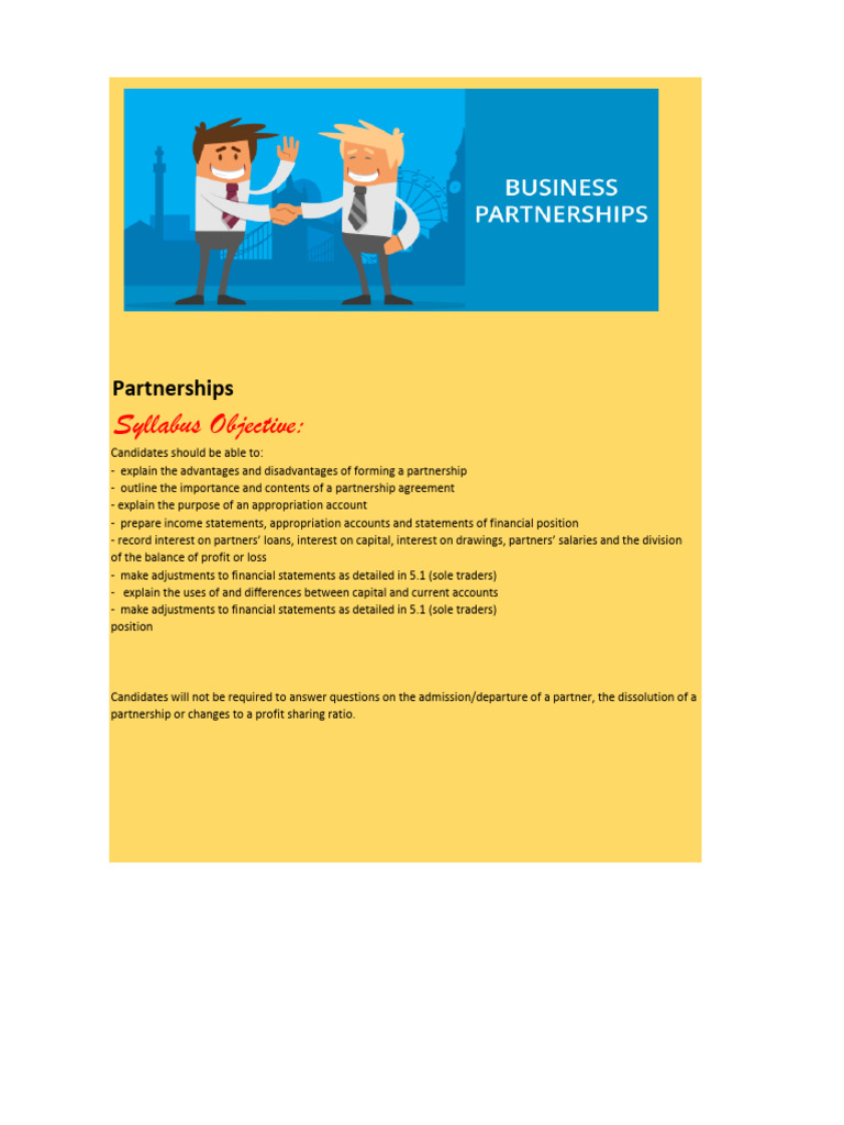 Notes - Partnership Olevel | PDF | Partnership | Interest