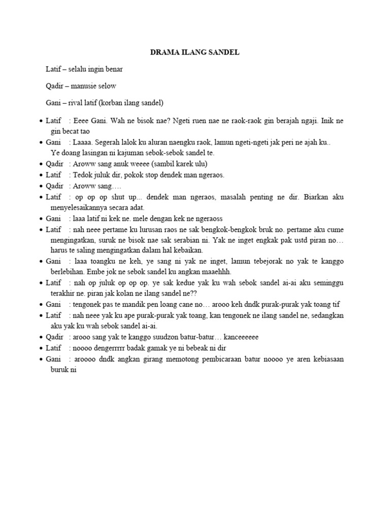 Drama Ilang Sandel | PDF | Griya & Taman