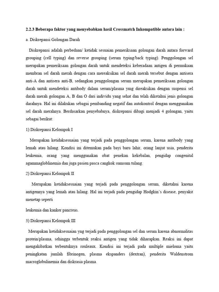 Materi 3 Tranfusi Crossmatch Fix | PDF