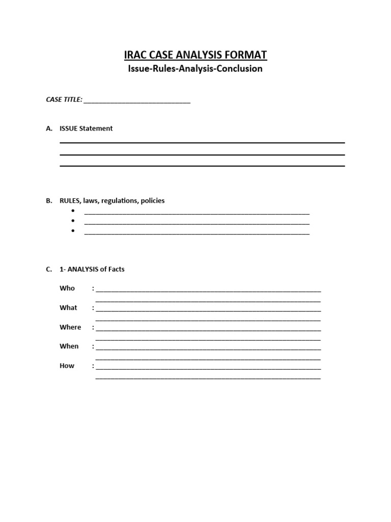 Blank IRAC Format Template | PDF
