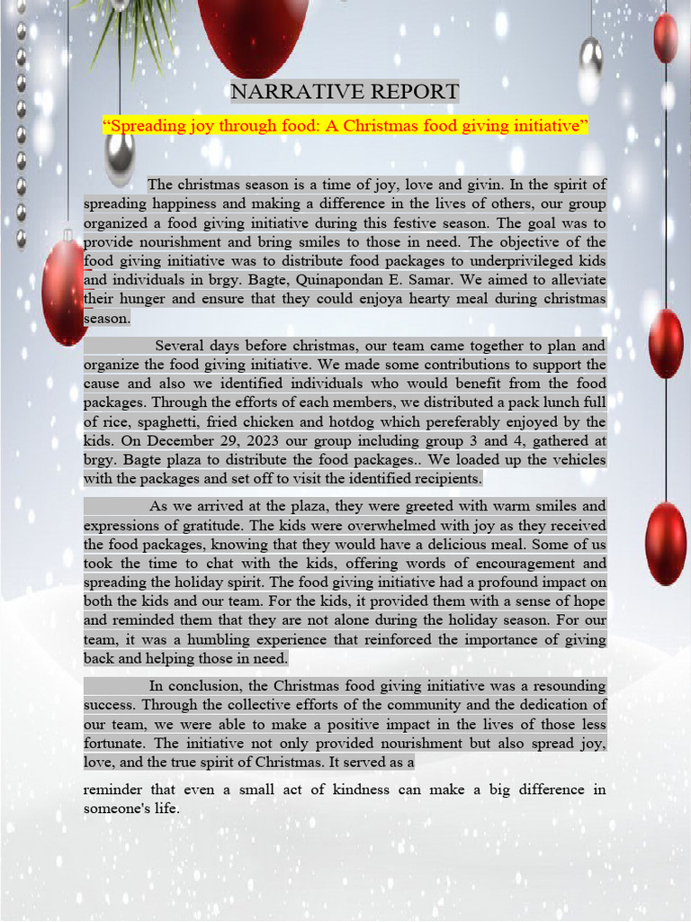 Narrative Report | PDF