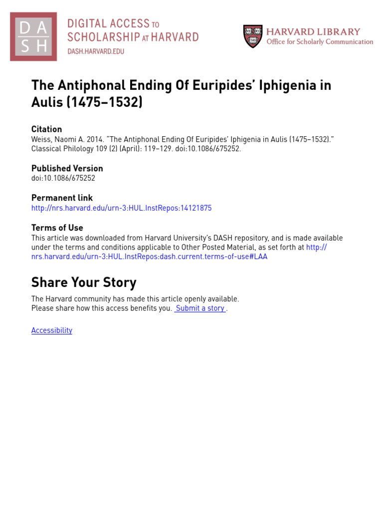 Weiss 2014, Antiphonal Ending of IA | PDF