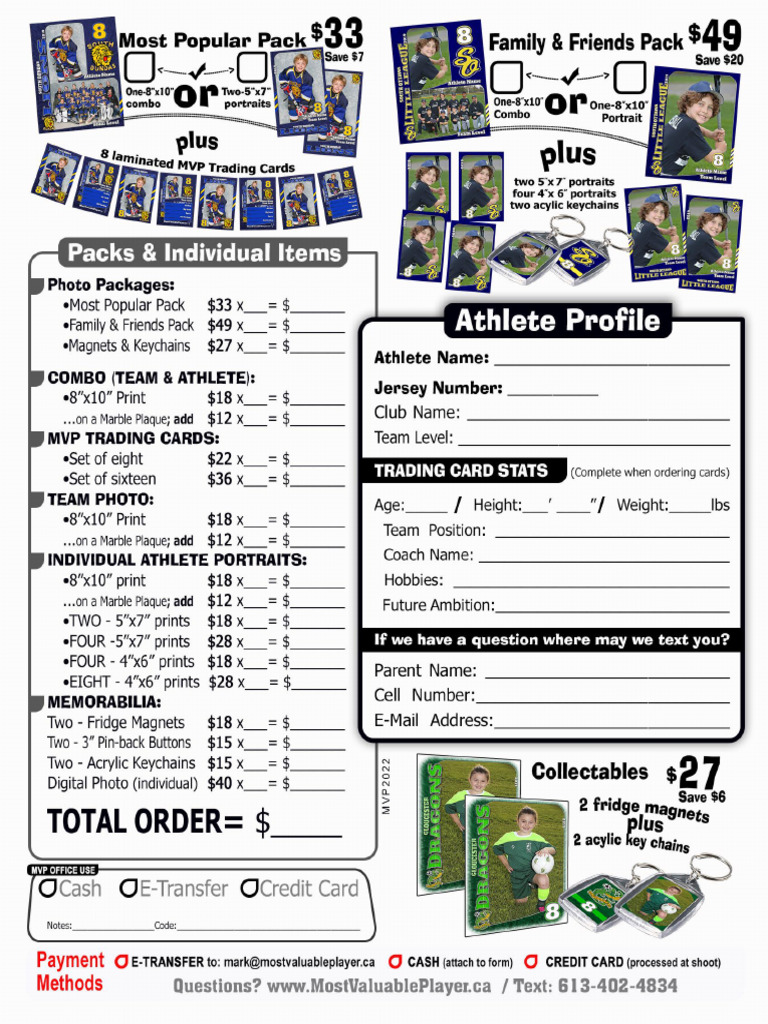 MVP Photo Day Order Form 2022 | PDF