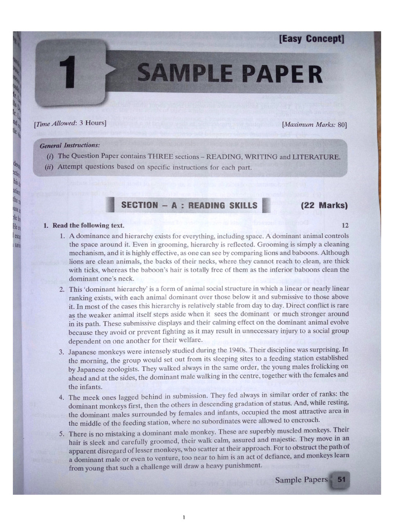 Sample Paper English | PDF