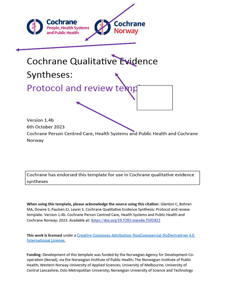 Cochrane Qualitative Evidence Syntheses - Protocol and Review Template ...