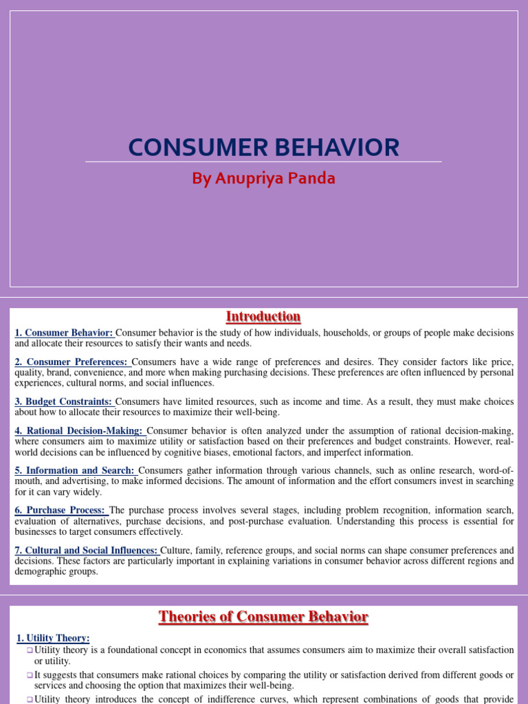 Consumer Behavior | PDF | Utility | Consumer Behaviour