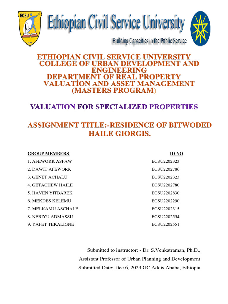 Bitwoded Haile Giorgis Residence Final | PDF | Real Estate Appraisal