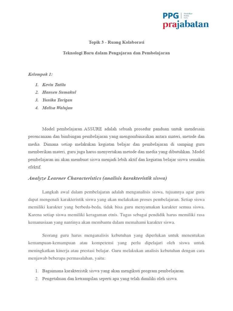 Topik 3 Ruang Kolaborasi Teknologi Kel 1 | PDF