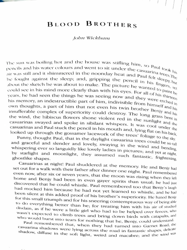 Blood Brothers Story | PDF