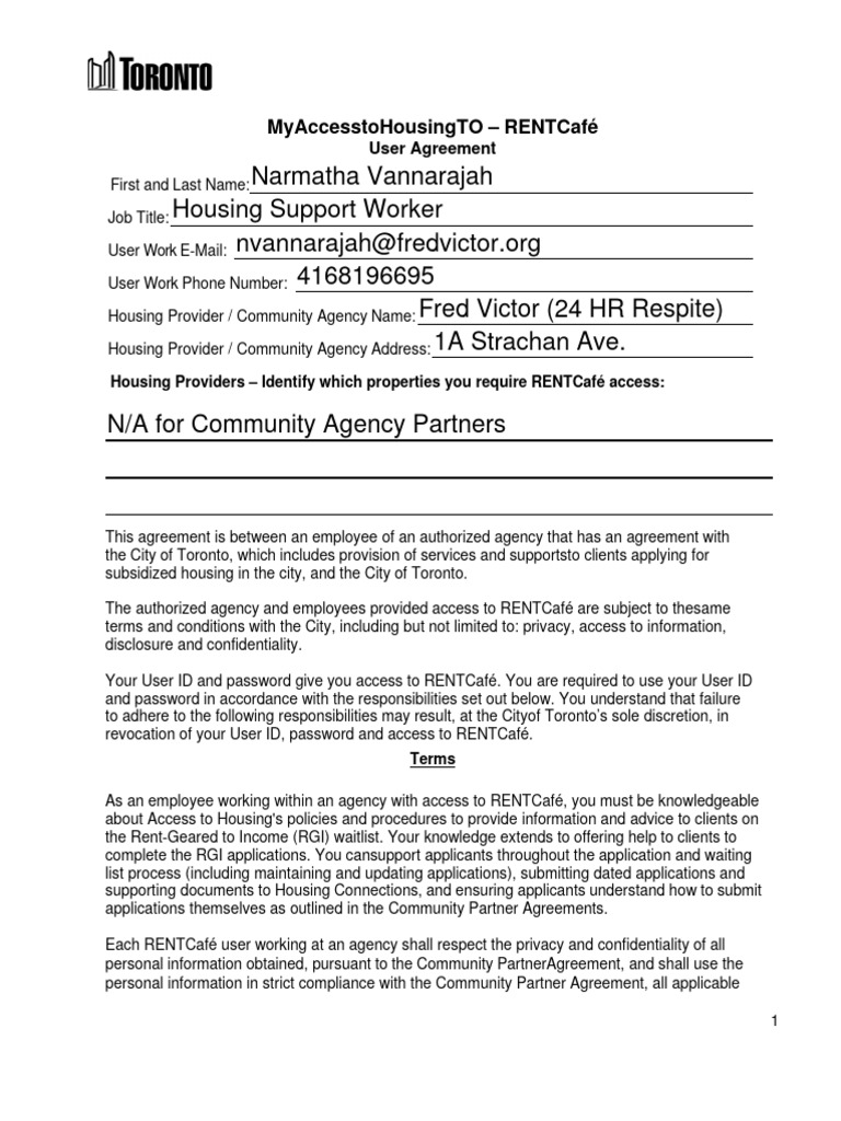 RENTCafé User Agreement Guide | PDF | Password | Privacy