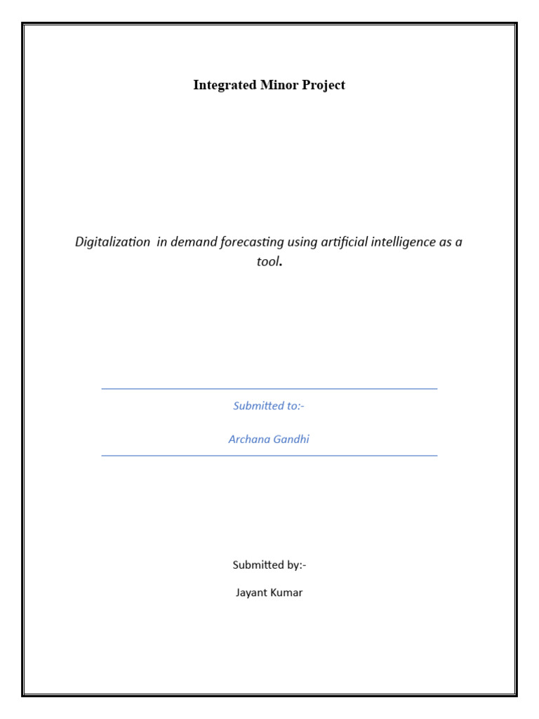 Demand Forecasting Documentation Pdf