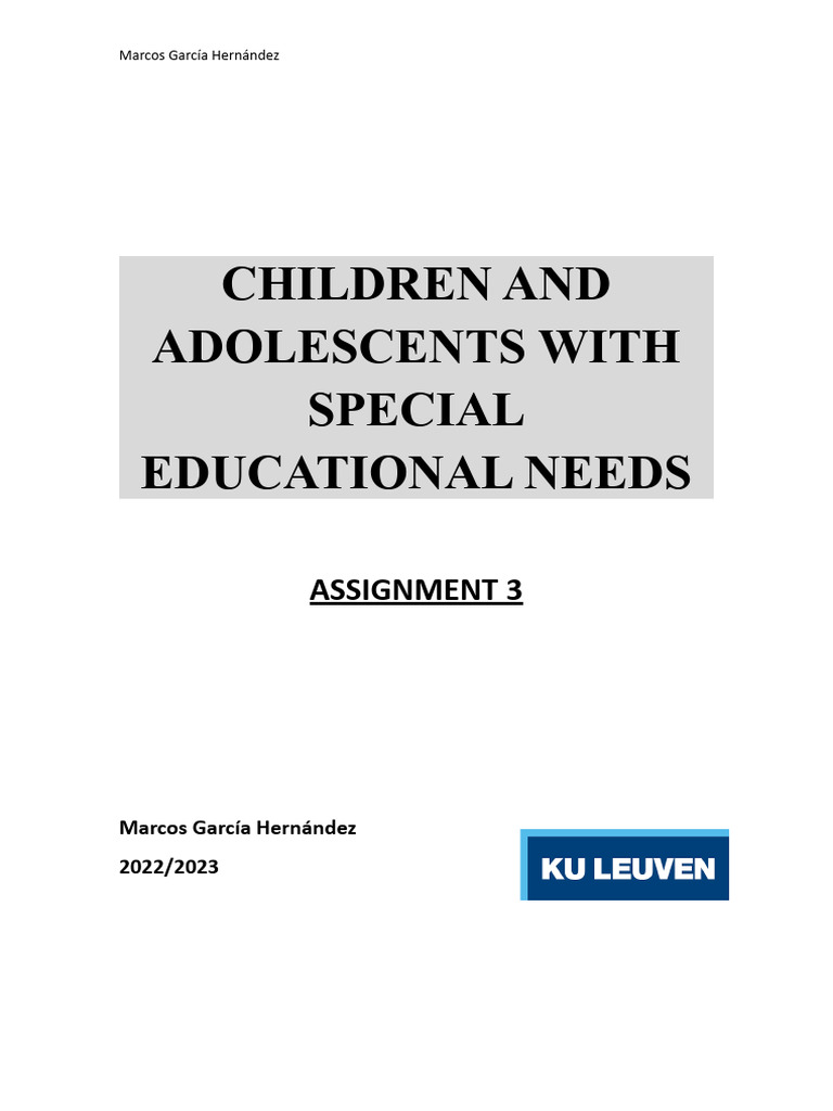 Assignment 3 | PDF | Disability | Intellectual Disability