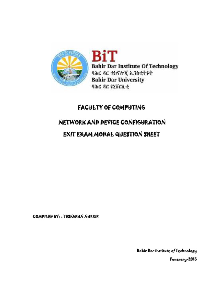 Exit-Exam - 230218 - 161311 NW Device & Conf | PDF | Computer Network | Router (Computing)