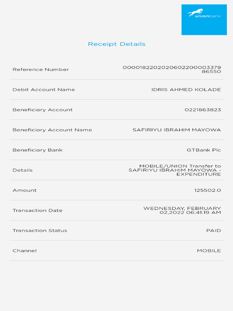 Union Receipt 1643780530065 | PDF