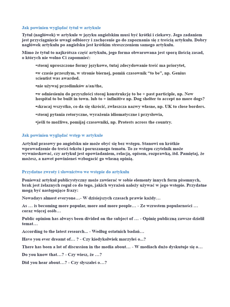 Artykuł Opis | PDF