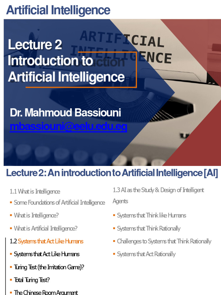 AI Lecture 2 | Download Free PDF | Intelligence (AI) & Semantics | Artificial Intelligence
