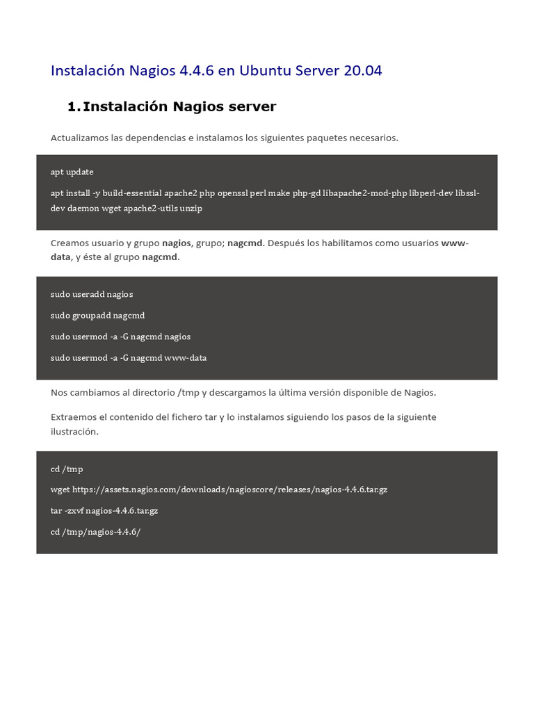 Nagios Core 4.4.6 On Server Ubuntu 20.04 | PDF