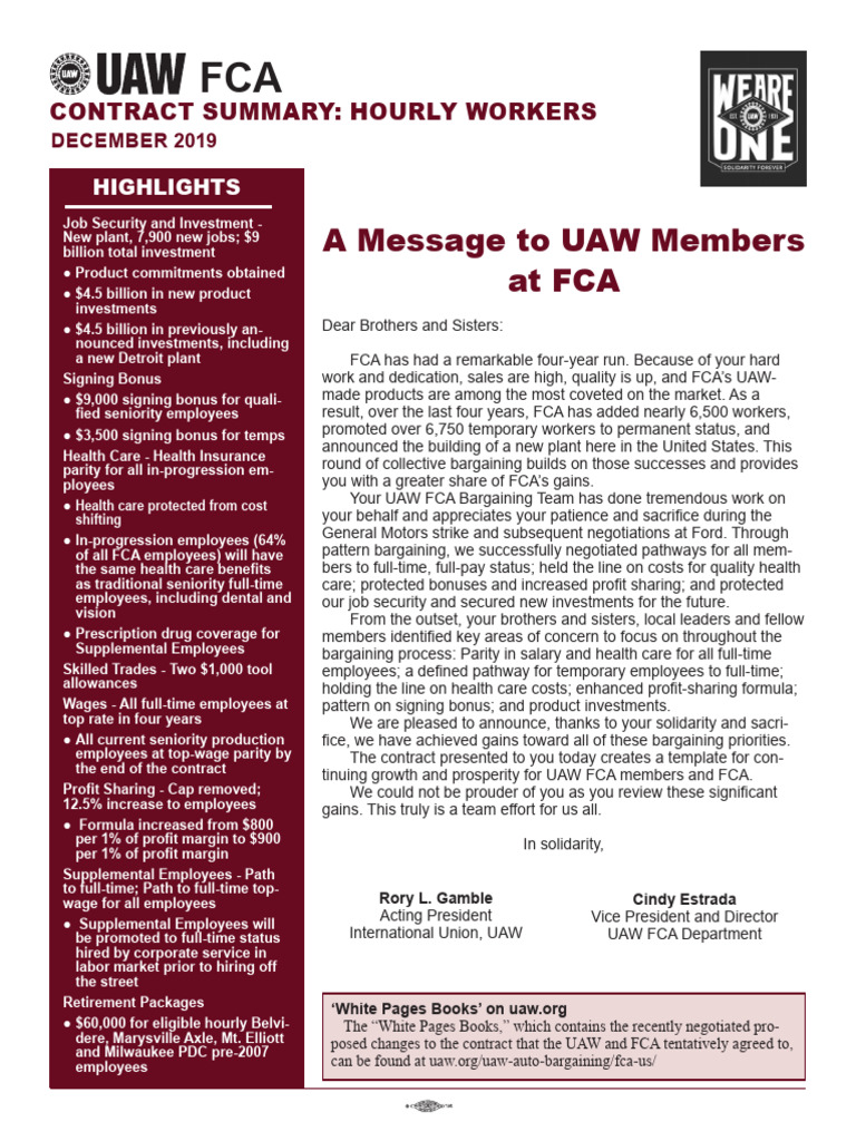 56461-UAW-Hourly Rev3 Stellantis | PDF | Employment | Collective Agreement