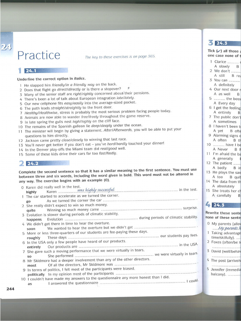 Adverbs Ex 1 | PDF