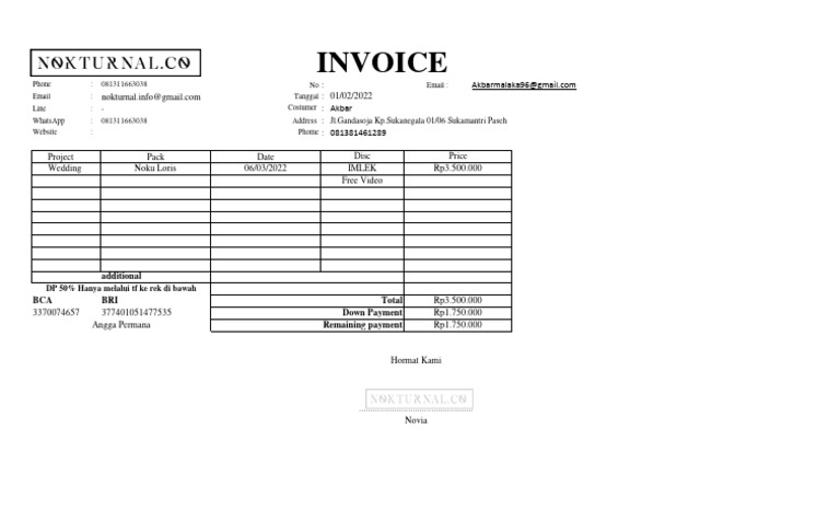 Invoice Akbar | PDF