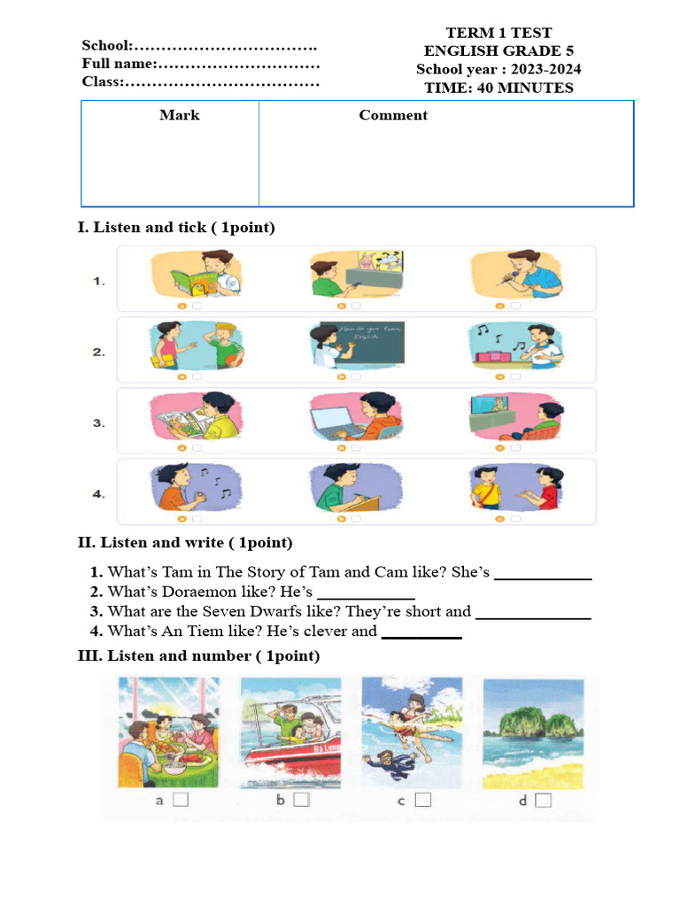 Test Term 1 No 2 | PDF