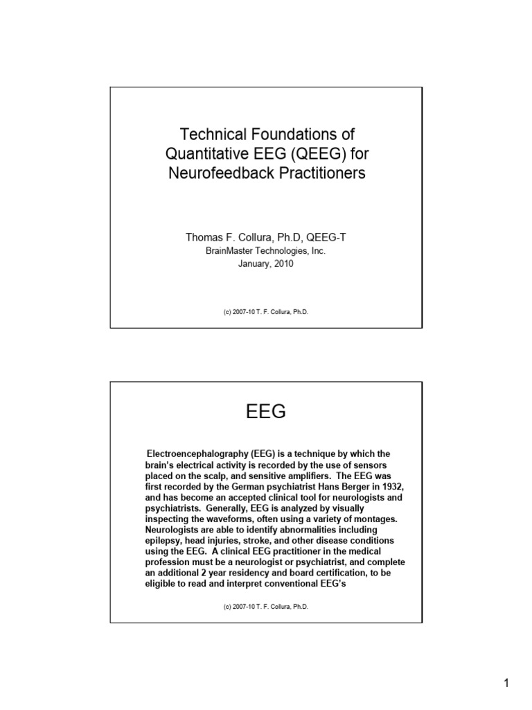Tech Foundations QEEG | PDF