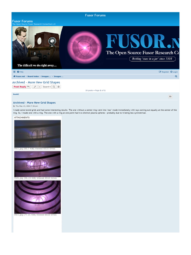 Archived - More New Grid Shapes - Fusor Forums | PDF | Tokamak ...