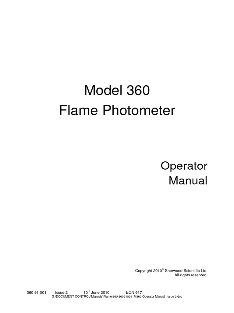 SherwoodScientific Flame-Photometers M360 Manual | PDF | Calibration ...