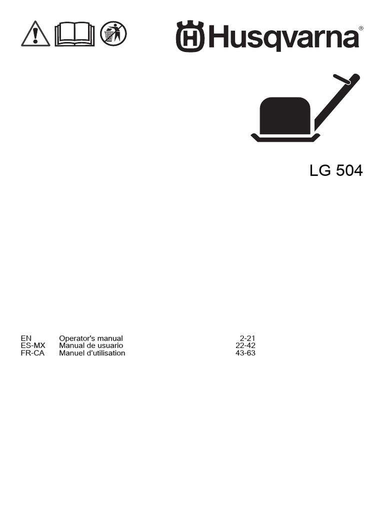 EN Operator's Manual 2-21 Es-Mx Manual de Usuario 22-42 Fr-Ca Manuel D ...
