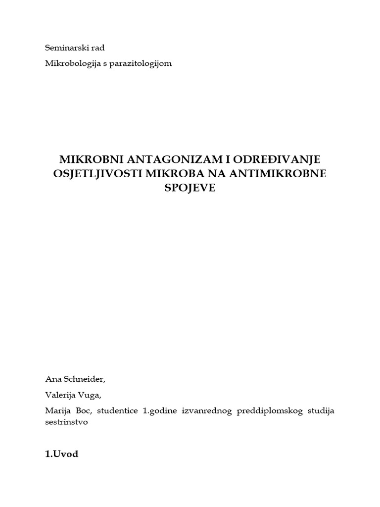 Seminar Mikrobiologija | PDF