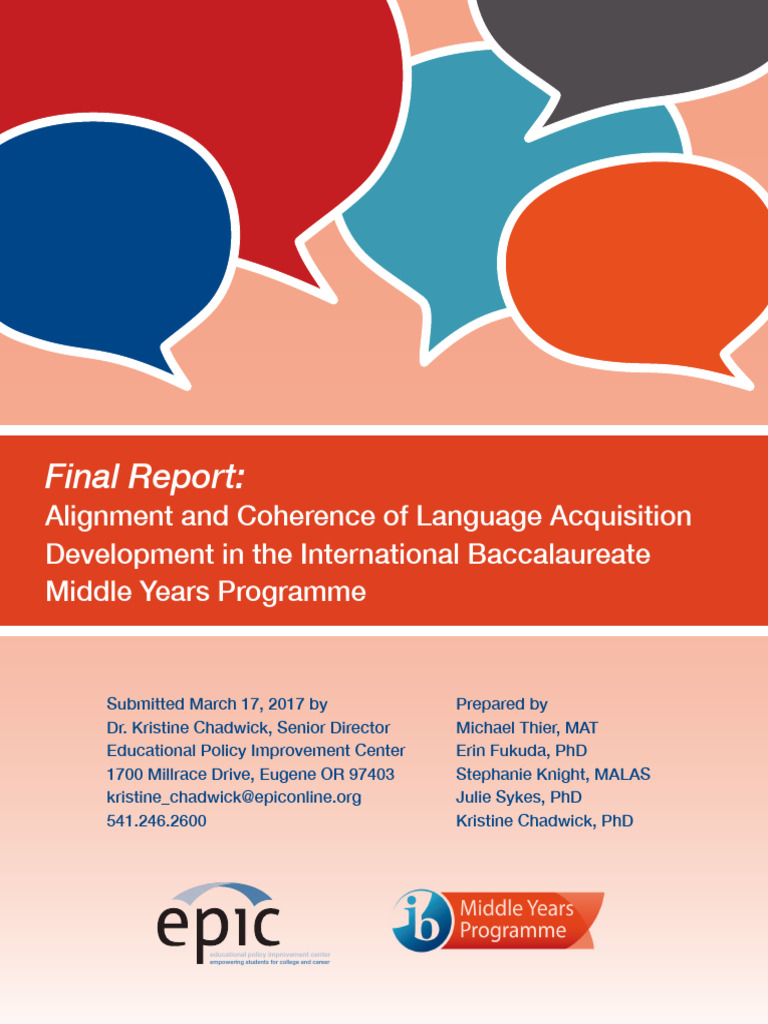 MYP LA Continuum Analisys | PDF | Second Language Acquisition | Second ...