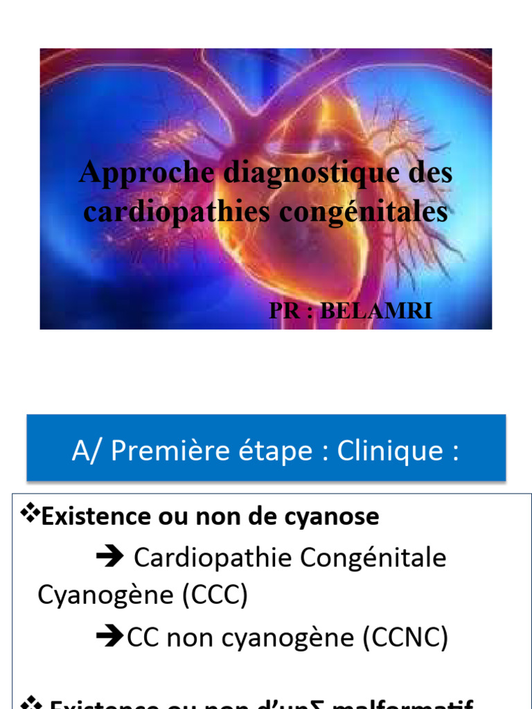 Approche Diagnostique Des Cardiopathies Congénitales | PDF