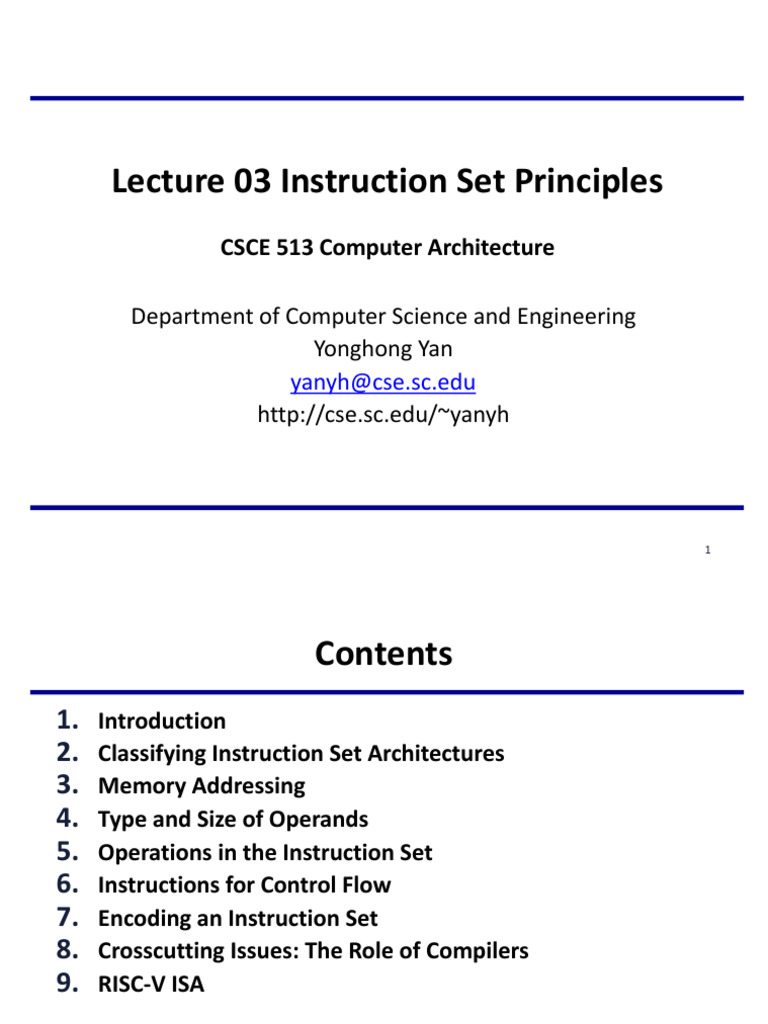 Lecture03 ISA Principles | PDF