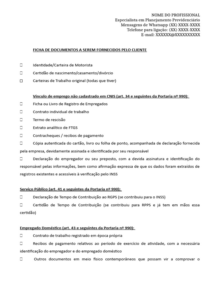 Lista de Documentos | PDF