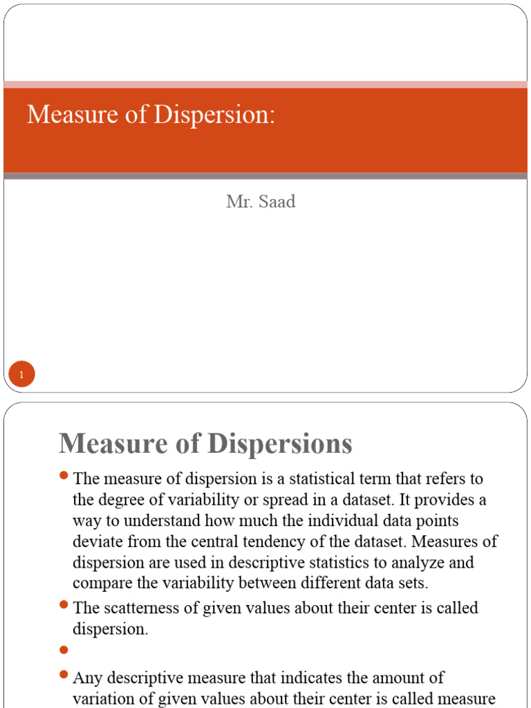 Measure of Dispersion | PDF