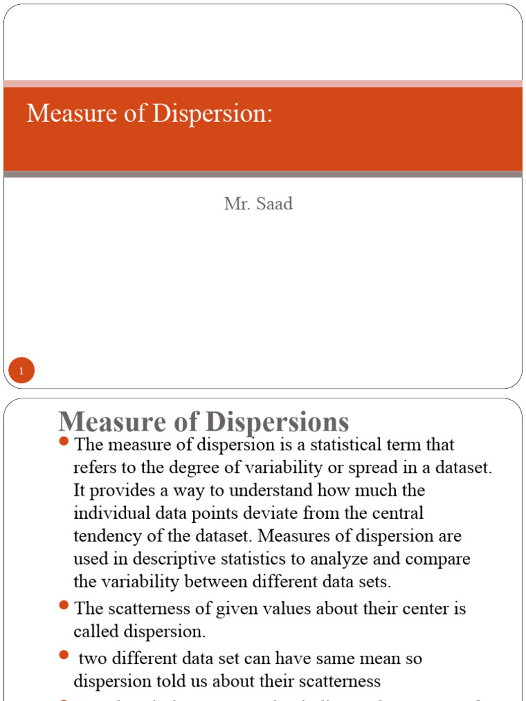 Measure of Dispersion-1 | PDF