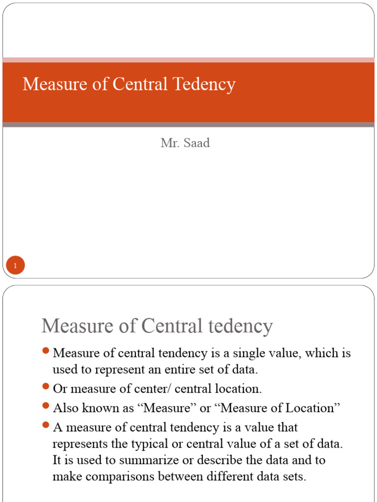 Measure of Central Tedency | PDF