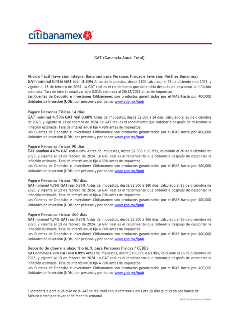 GAT Inversiones | PDF | Interés | Tasas de interés