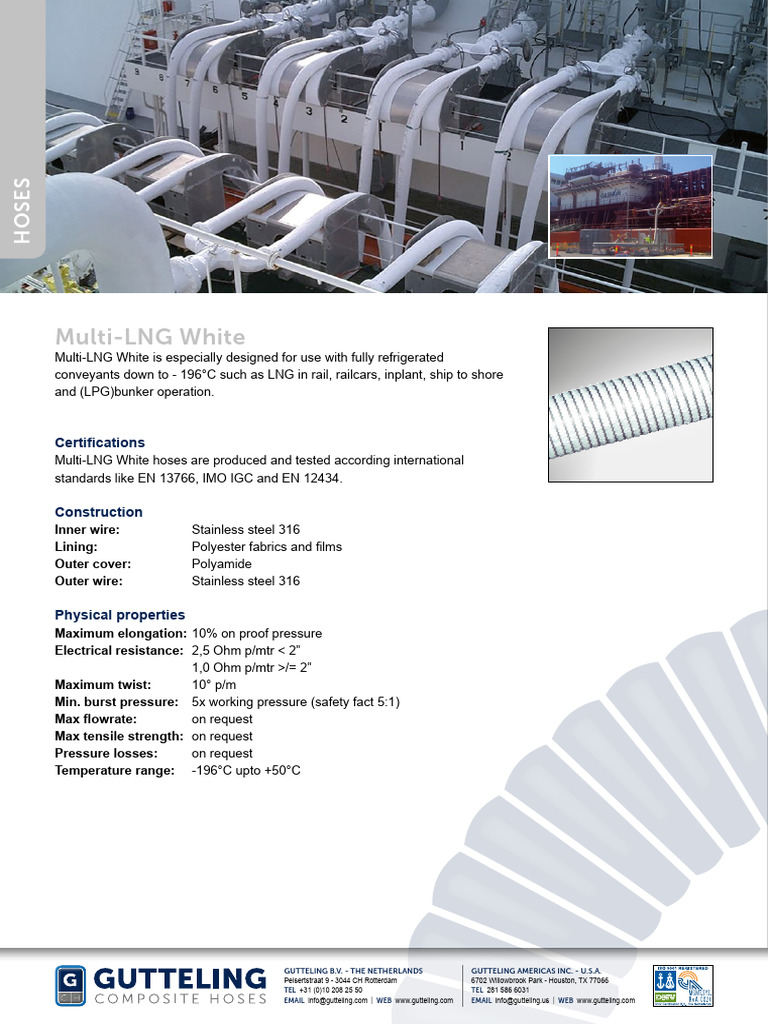 Gutteling Datasheet 2016 Hoses Multi-LNG White | PDF
