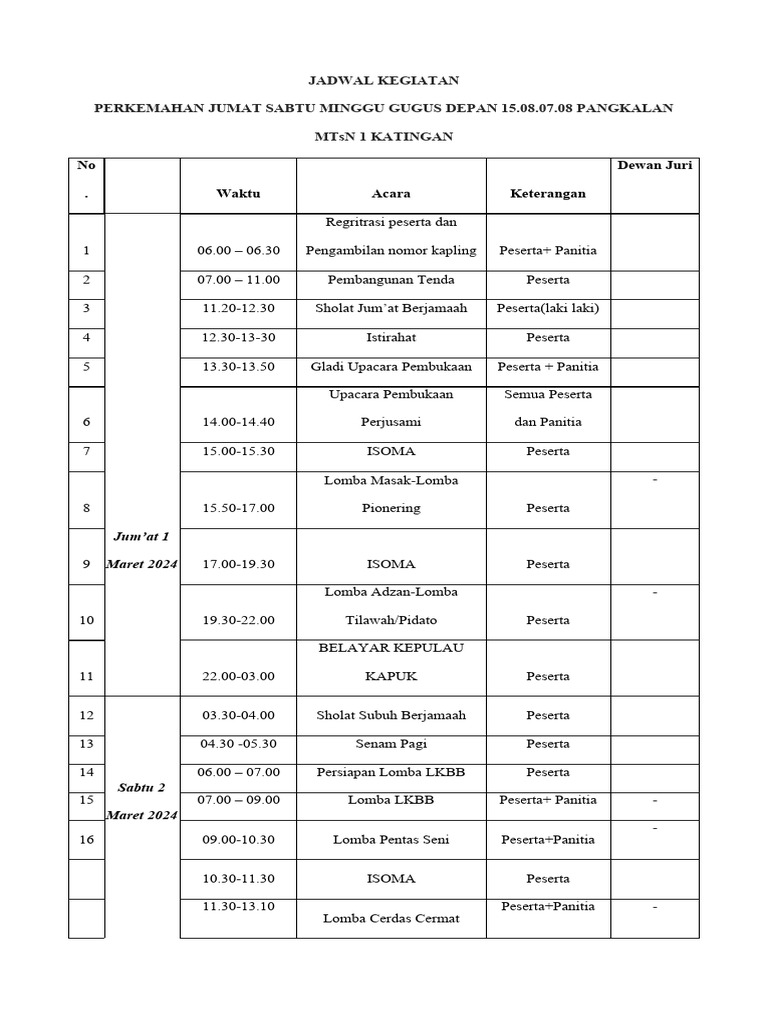 JADWAL_KEGIATAN_PRAMUKA_PERSAMI | PDF