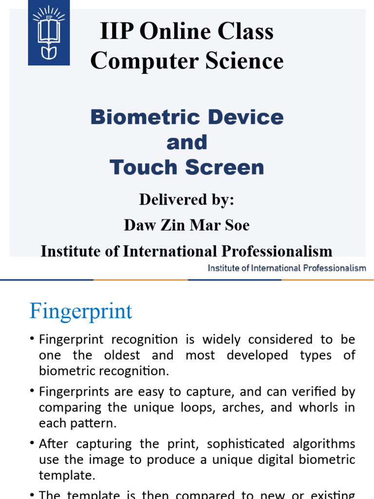 Biometric | PDF | Touchscreen | Qr Code