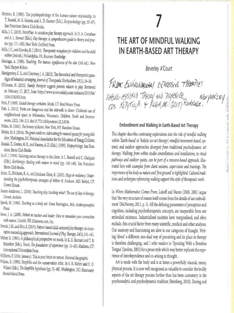 A'Court The Art of Mindful Walking in Earth-Based Art Therapy | PDF