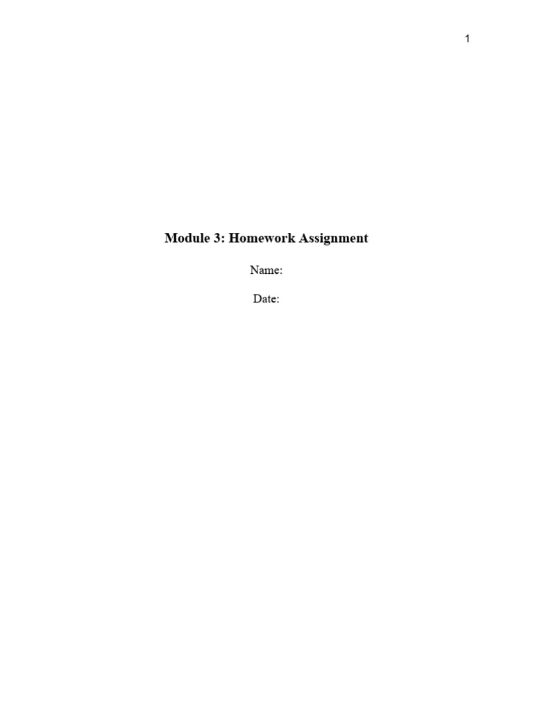 Module 3 Homework Assignment Pdf Standard Score Standard Deviation