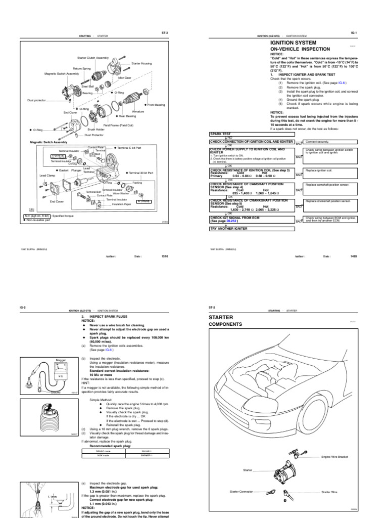 2JZ-GTE-SERVICE MANUAL-IGNITION | PDF | Electrical Connector | Ignition ...
