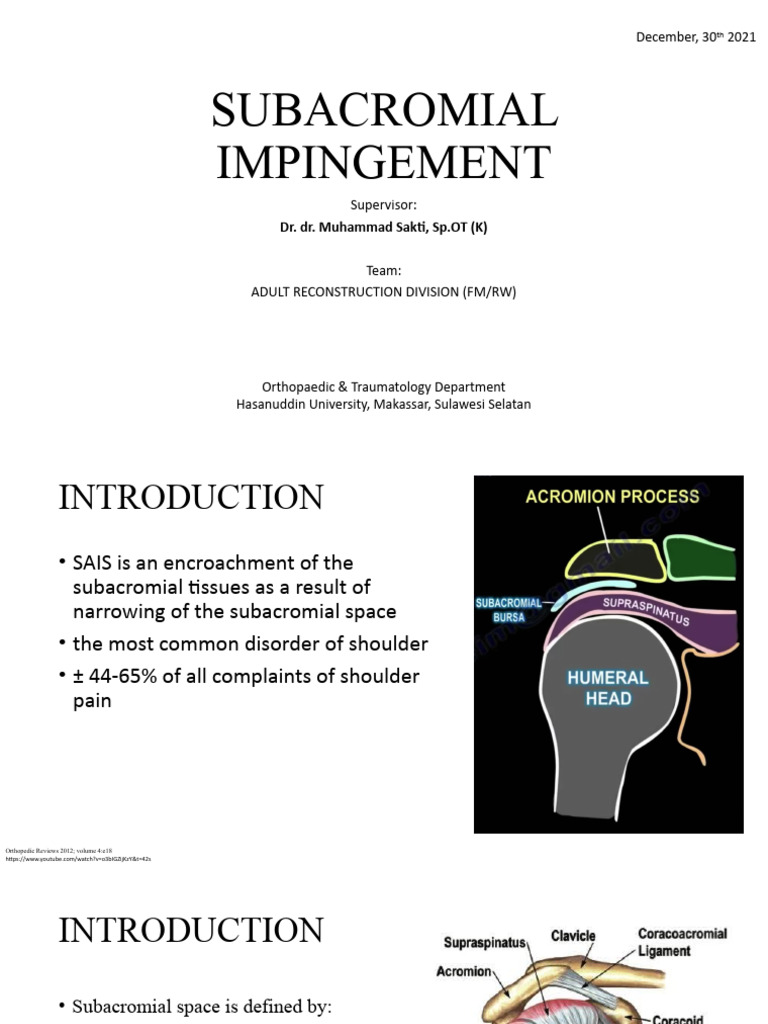 (ADULT) 30 Desember 2021 Subacromial Impingement | PDF | Shoulder ...