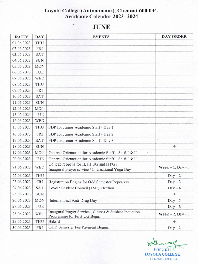 Academic Calendar 2023 - 2024 | PDF